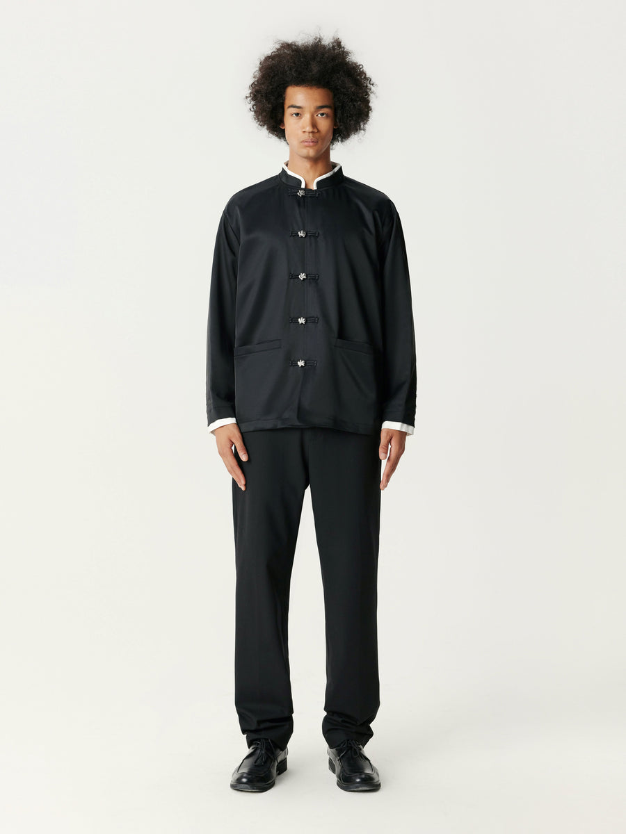 Black&White Acetic Acid Fabric Tang Suit – GALLIANO LANDOR