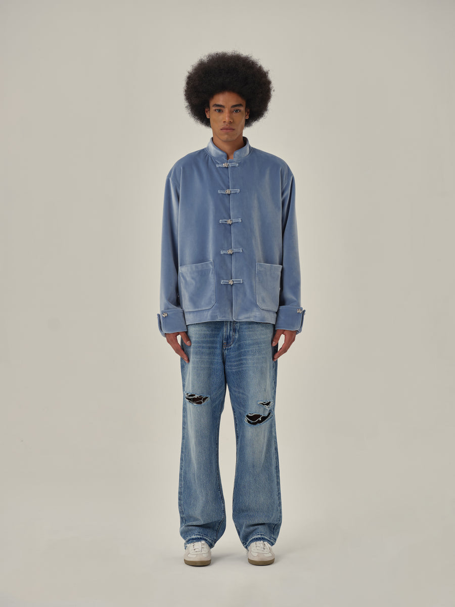 University Blue Velvet Tang Suit Jacket – GALLIANO LANDOR