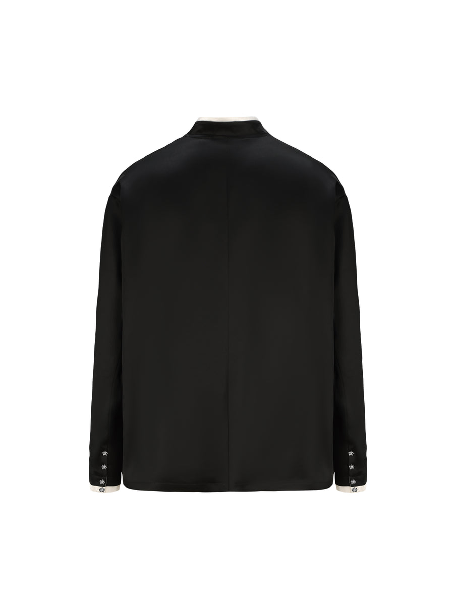 Black&White Acetic Acid Fabric Tang Suit – GALLIANO LANDOR